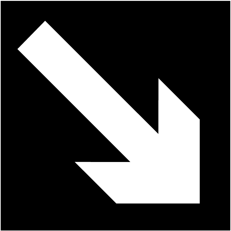 Skylt med pil för riktändring 148x148mm