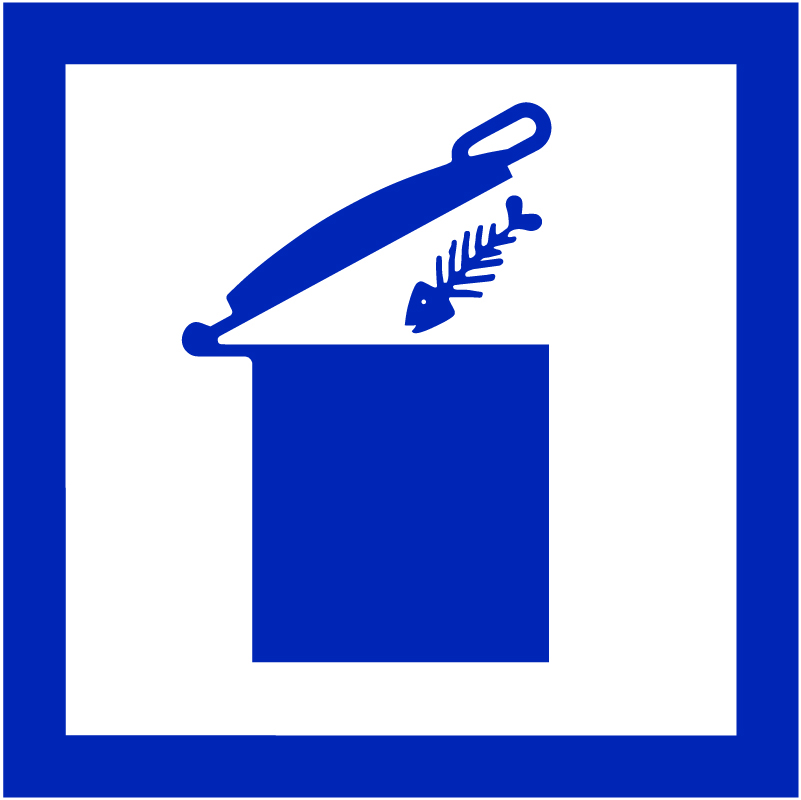 Skylt för väggmontage, 225x225mm