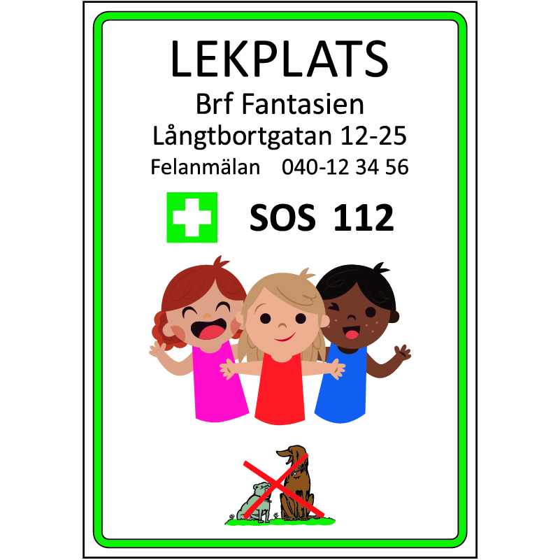 Din egen skylt för stolpmontage, 210x297mm (eller upp till 0,07m2)