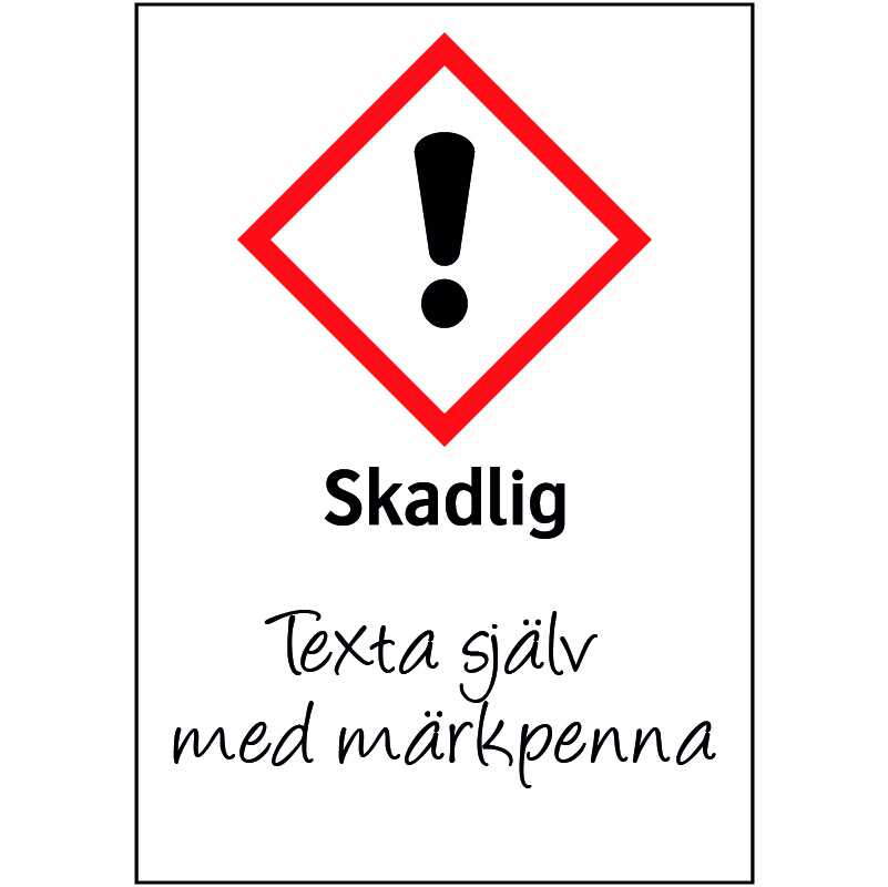 Kemisk varningsdekal (självhäftande) 52x74mm